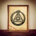 Sun Triangle and Ouroboros Print All Seeing Eye Poster - Etsy