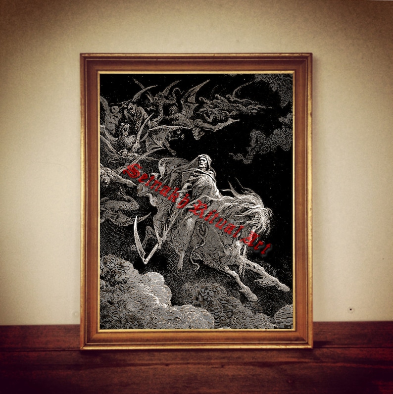 Gustave Dore The Vision of Death antique occult | Etsy