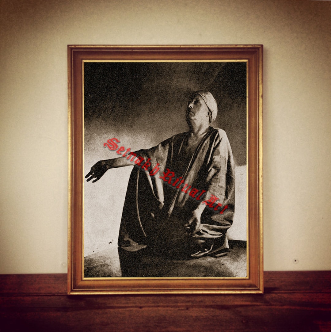 Aleister Crowley Practising Yoga, Occult Print, Occultist Illustration ...