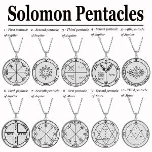 44 King Solomon Pentacles - Choose One - Talisman Necklace | Stainless ...