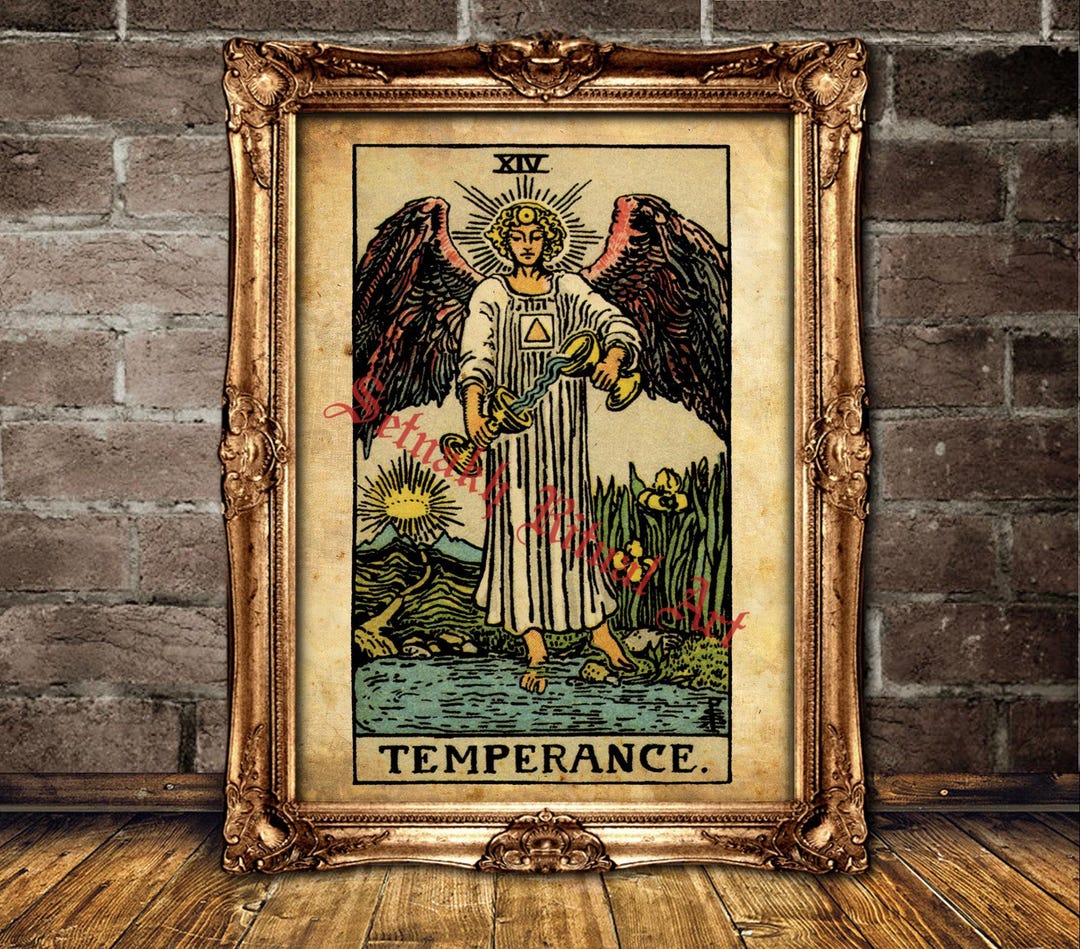 The Temperance Tarot Card Print, Vintage Occult Mystic Art #396.14 - Etsy