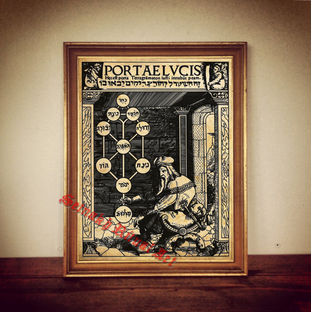 Tree of Life Poster, Sephiroth Tree Print, Occult Art, Kabbalistic ...