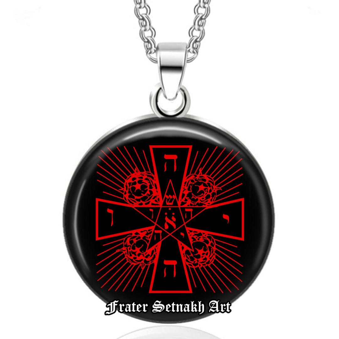 Rosicrucian Cross Talisman, Rozenkreutz Pendant, Rose and Cross ...