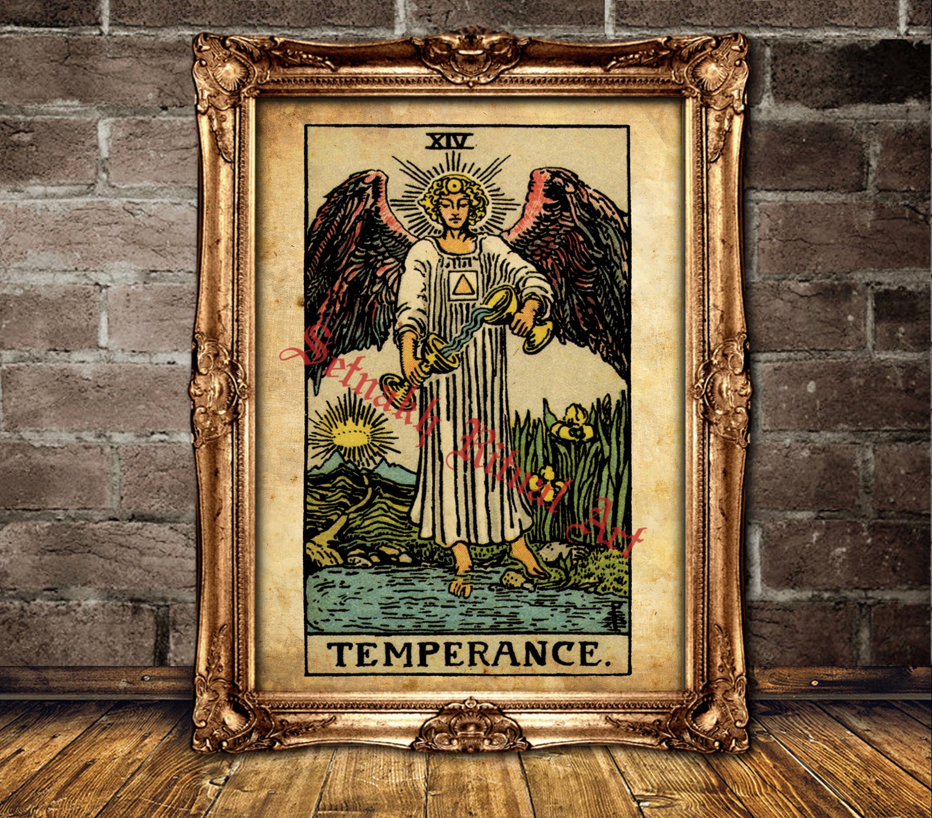 The Temperance Tarot print Balance moderation patience | Etsy