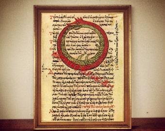 Ouroboros Print Alchemy Snake Symbol Alchemical - Etsy