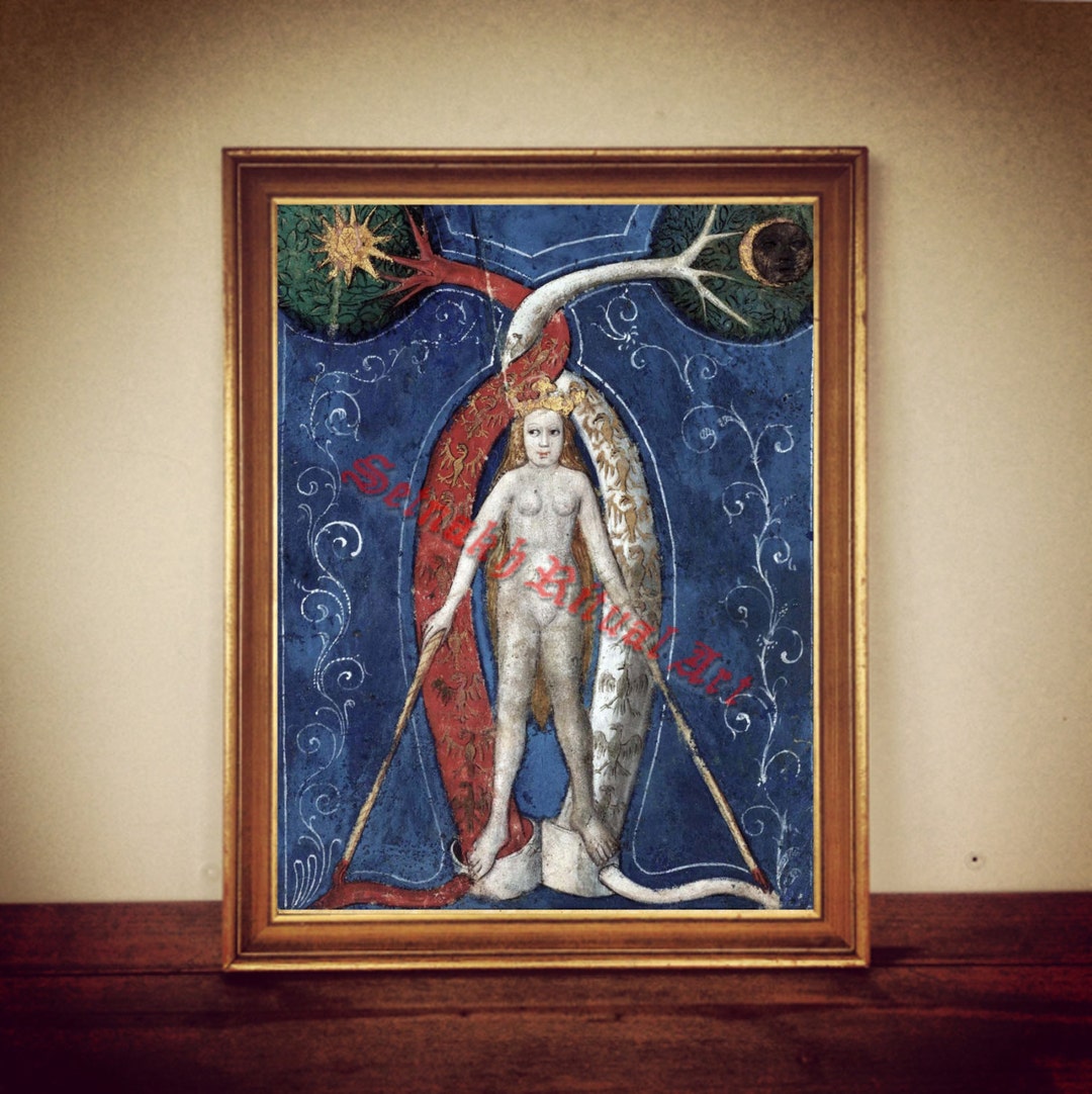 Alchemy, Occult, Sun and Moon Print, Alchemical Illustration, Hermetic ...