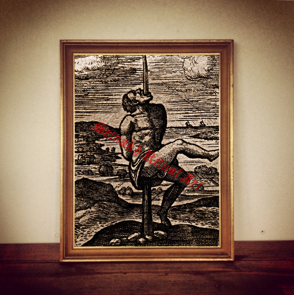 Impalement torture print medieval illustration macabre | Etsy