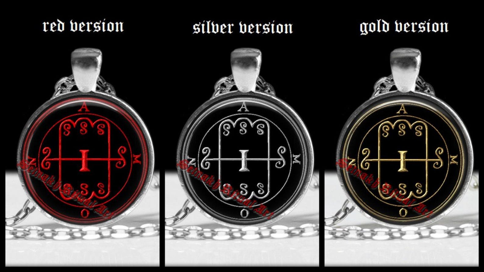 47 VUAL Demon Seal Pendant, Goetia Sigil Necklace, Lemegeton Jewelry ...