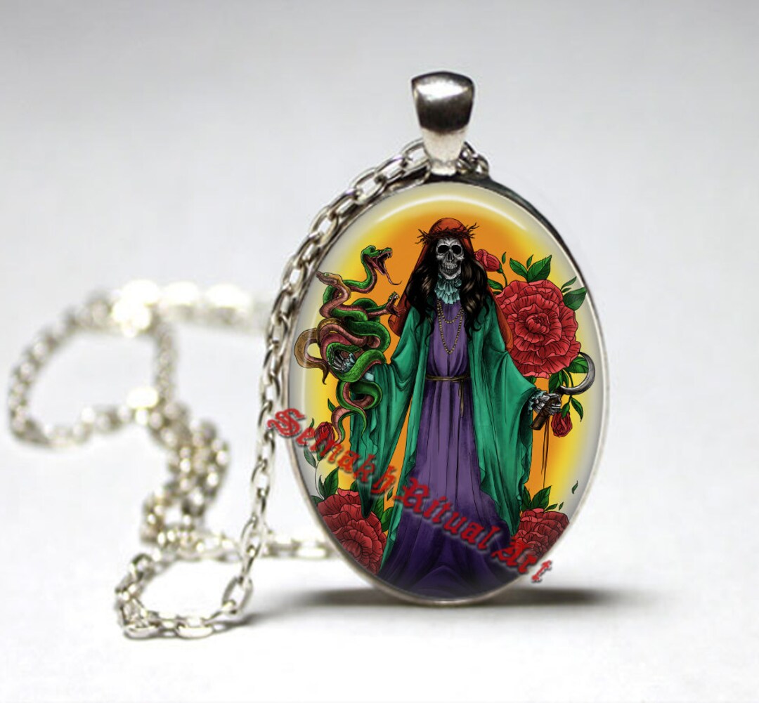 Santa Muerte, Voodoo Pendant, Day of the Dead Necklace, Ritual Altar ...