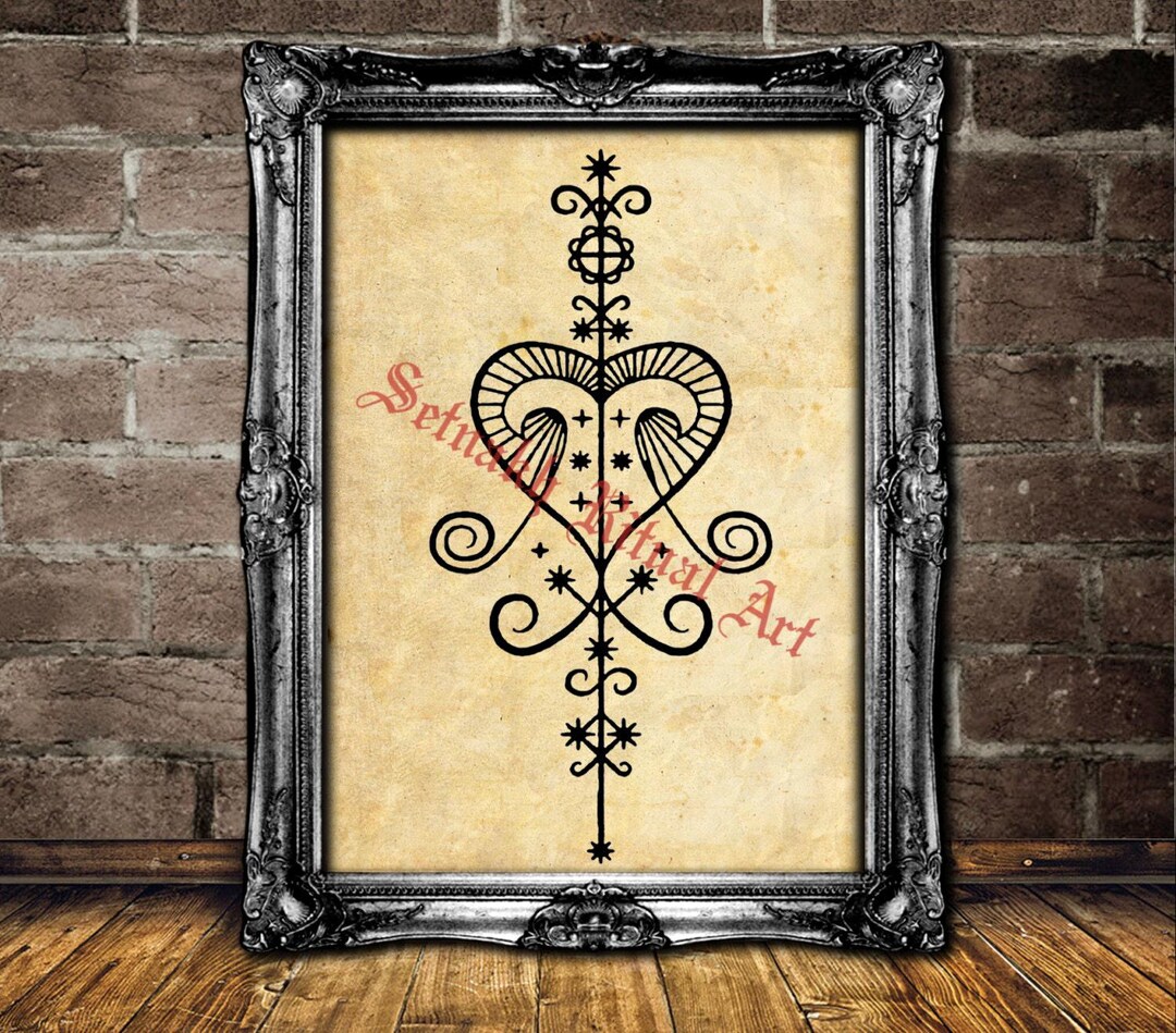 Erzulie Freda Veve Print, Haitian Vodou Art Talisman, Altar Decor #375 ...
