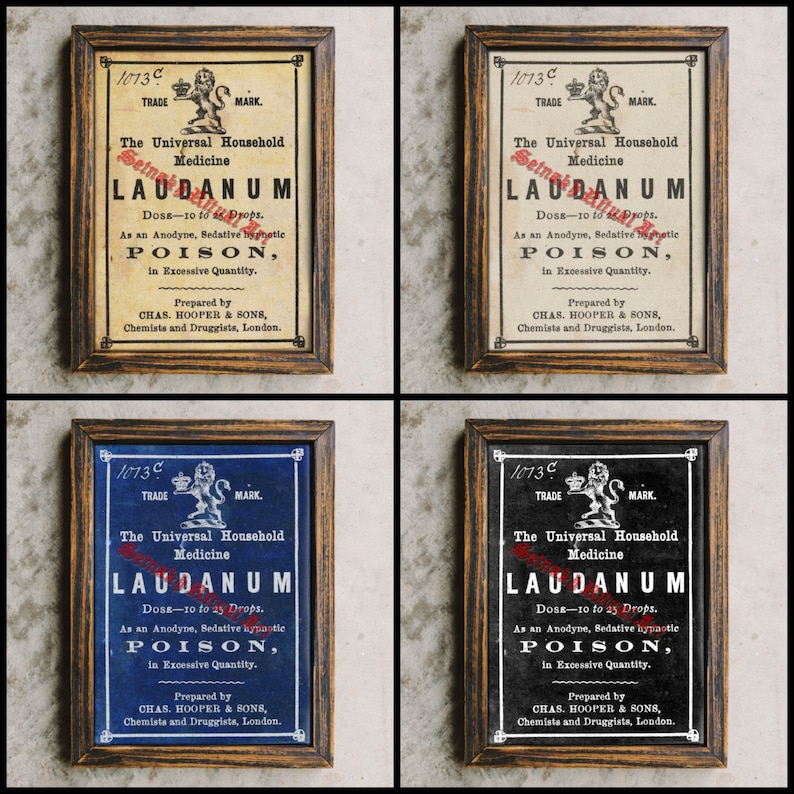 Laudanum Label Print Vintage Poison Poster Witchcraft Witch - Etsy