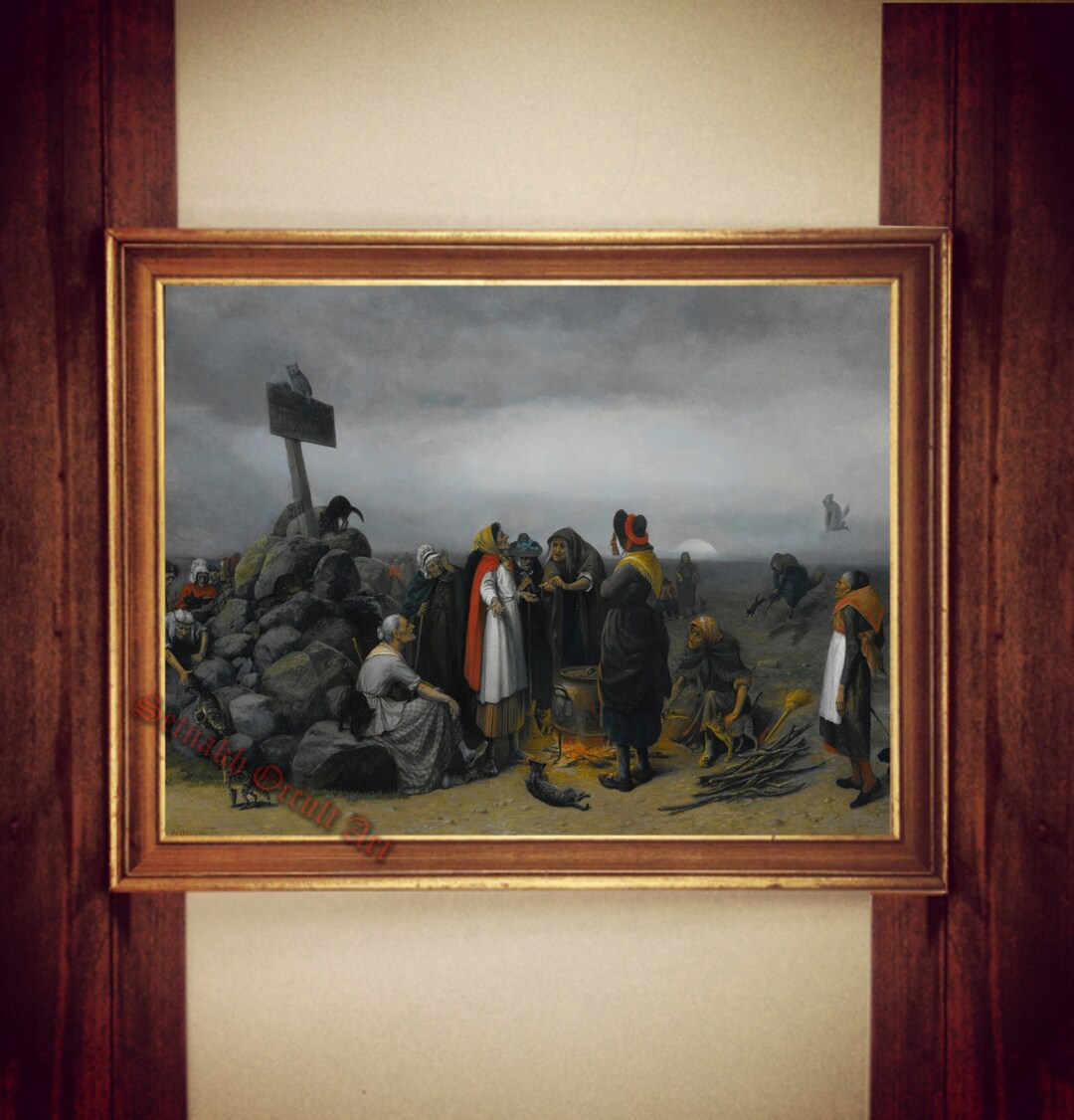 The Witches Convention Print, Wiccan Home Decor, Occult Art, Magick ...