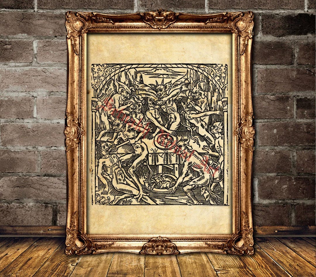 Devil Poster, Witch Art Print, Satanic Poster, Occult Home Decor ...