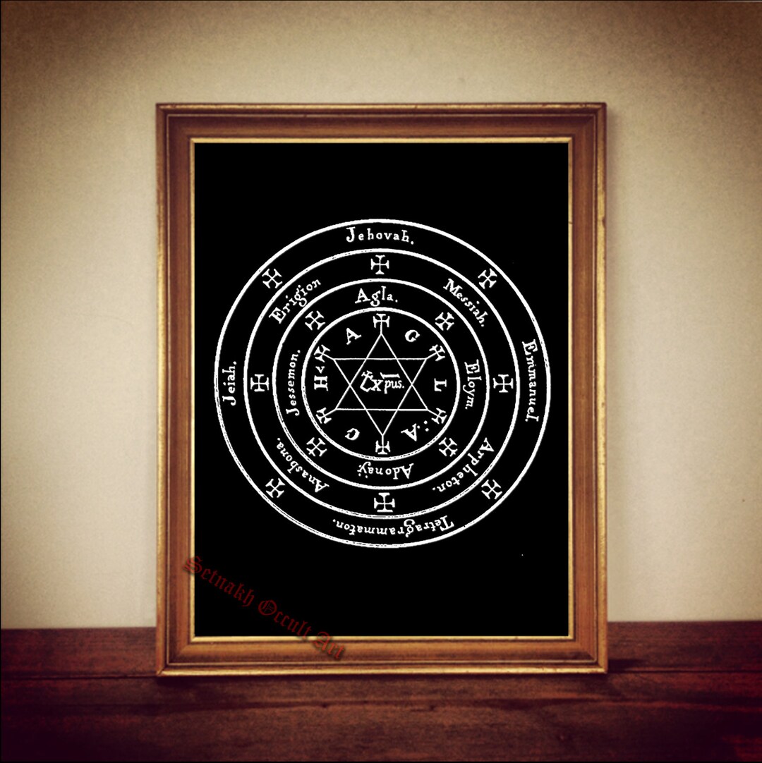 The Grand Pentacle of Solomon Print, Adonai, Elohim, Tetragrammaton ...