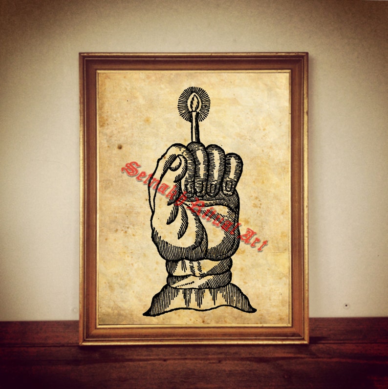 Hand of Glory print occult poster esoteric art occultism | Etsy