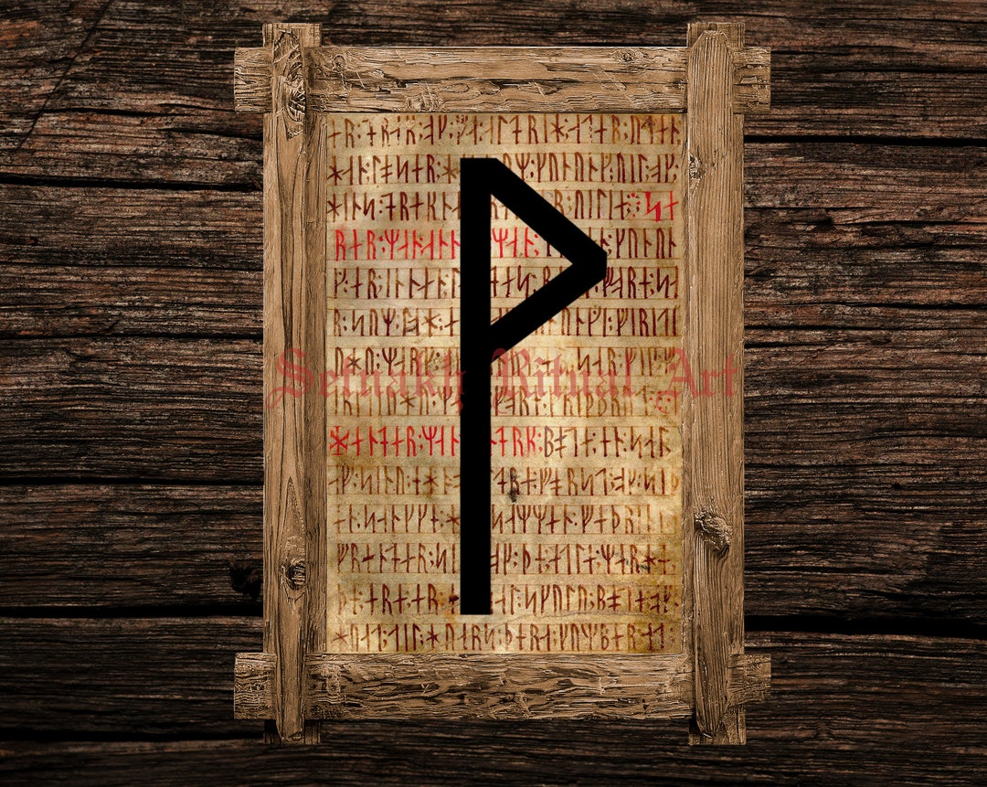 Wunjo Print, Rune Illustration, Elder Futhark Art, Viking Home Decor ...