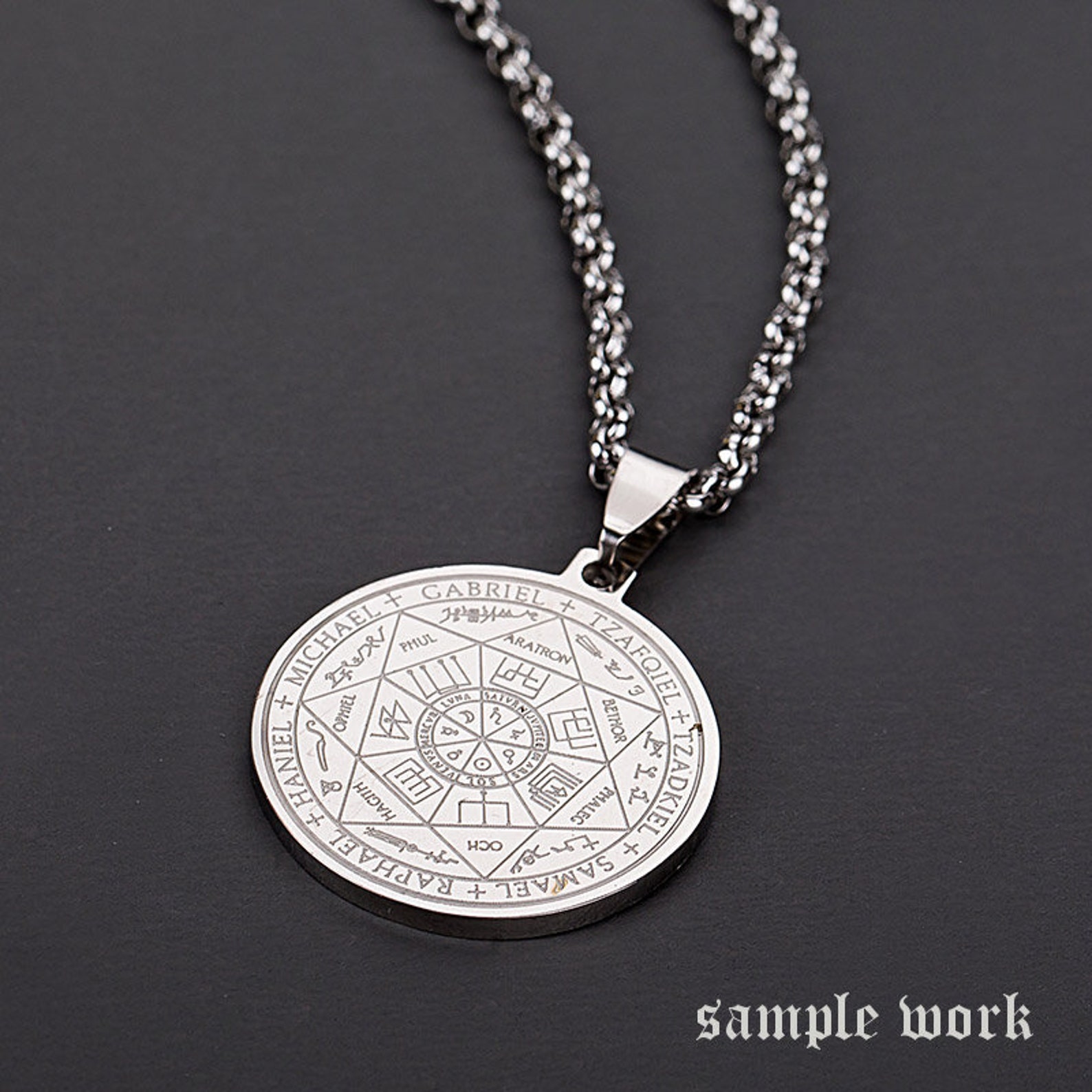 Sigillum Dei Ameth Stainless Steel Pendant Sigil John Dee - Etsy