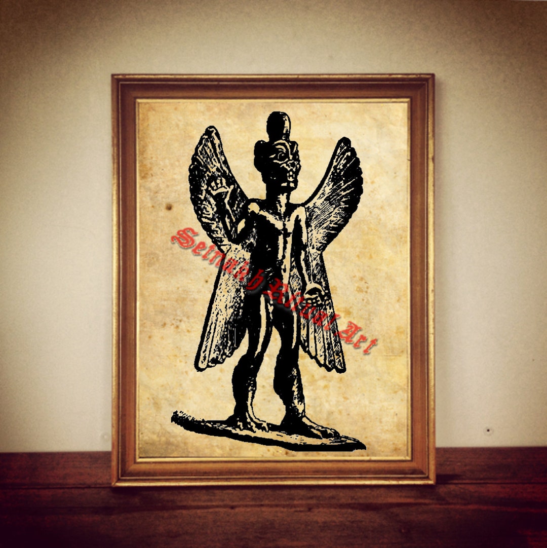 Pazuzu Art, Antiqued Print, Babylonian & Ancient Assyrian Demon ...