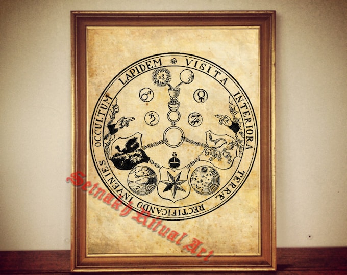Birth of the Philosophy Stone Alchemy Print Alchemical - Etsy