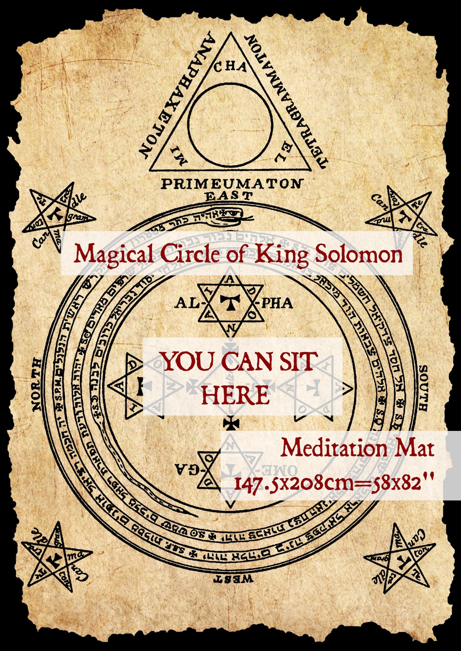 Lesser Key of Solomon - Meditation Mat With the Magickal Circle of King ...