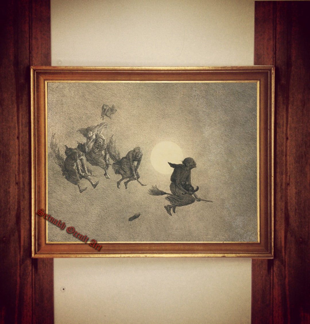 The Witches' Ride, Witches Riding on Broom, Occult, Witchcraft, Dark ...