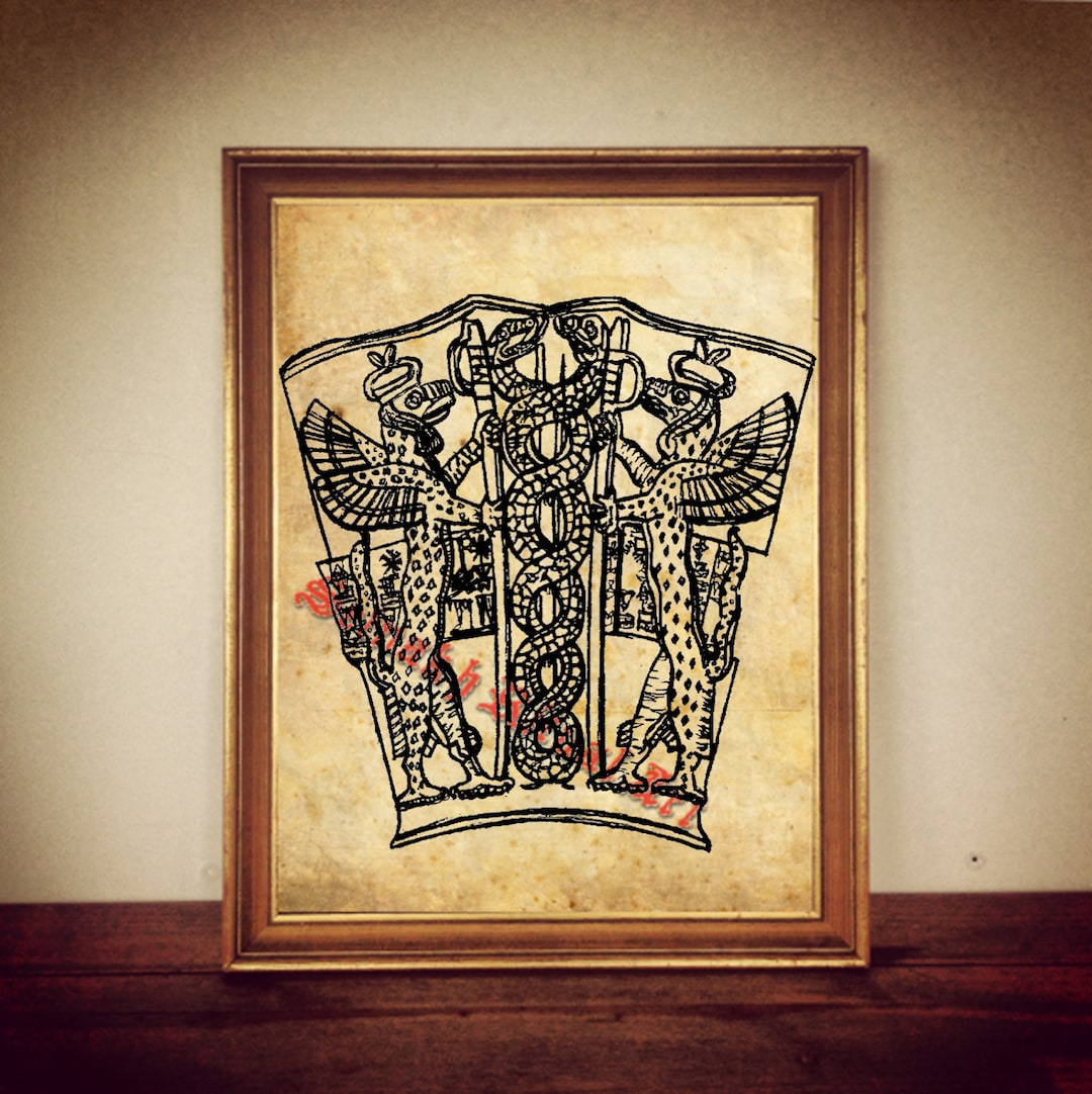 Ancient Sumerian DNA Print Annunaki Illustration Babilonian Poster ...