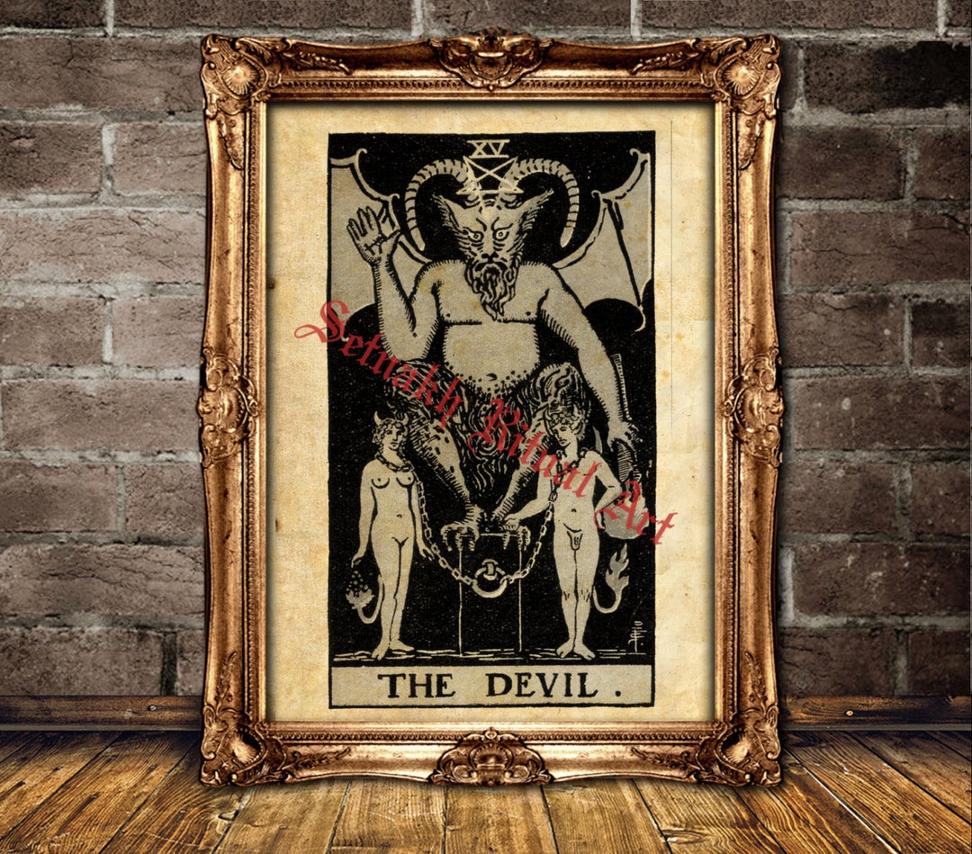 The Devil Tarot Card Print, Shadow Self, Attachment, Addiction ...