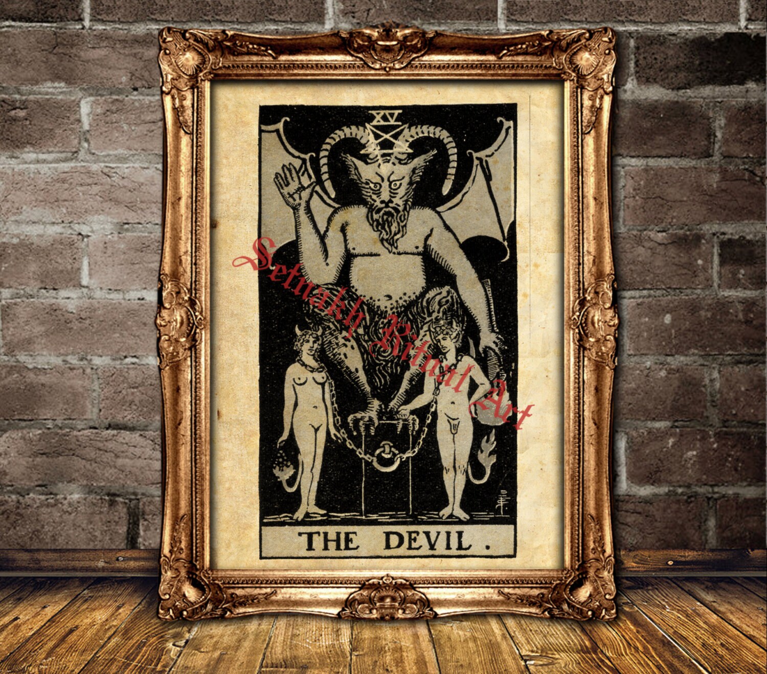 The Devil Tarot card print Shadow self attachment | Etsy