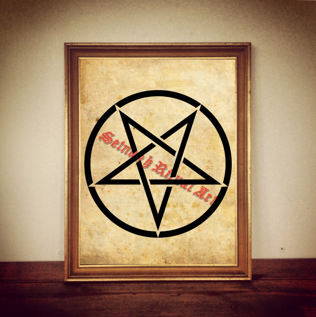 Inverted Pentagram Poster, Occult Print, Magic Illustration, Esoteric ...
