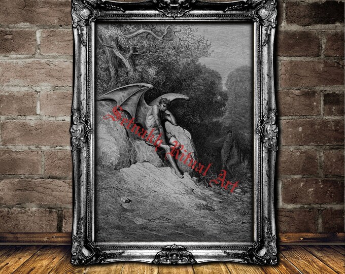 Lucifer the Fallen Angel Print Occult Print Satanic | Etsy