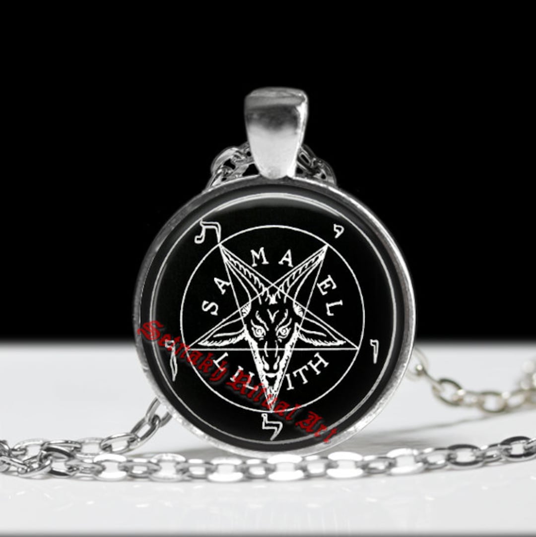 Samael Lilith Pendant, Satanic Goat Necklace, Pentagram Pendant, Ritual Amulet, Satan, 666 ...