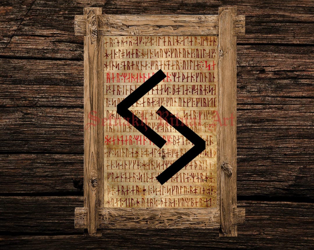 Jera Print, Rune Illustration, Elder Futhark Art, Viking Home Decor ...