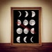Moon Print, Phases of the Moon Illustration, Astronomy Decor, Gothic ...
