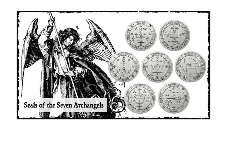 Archangel Talisman Coins | Set of 7 for Strength, Healing & Blessings ...