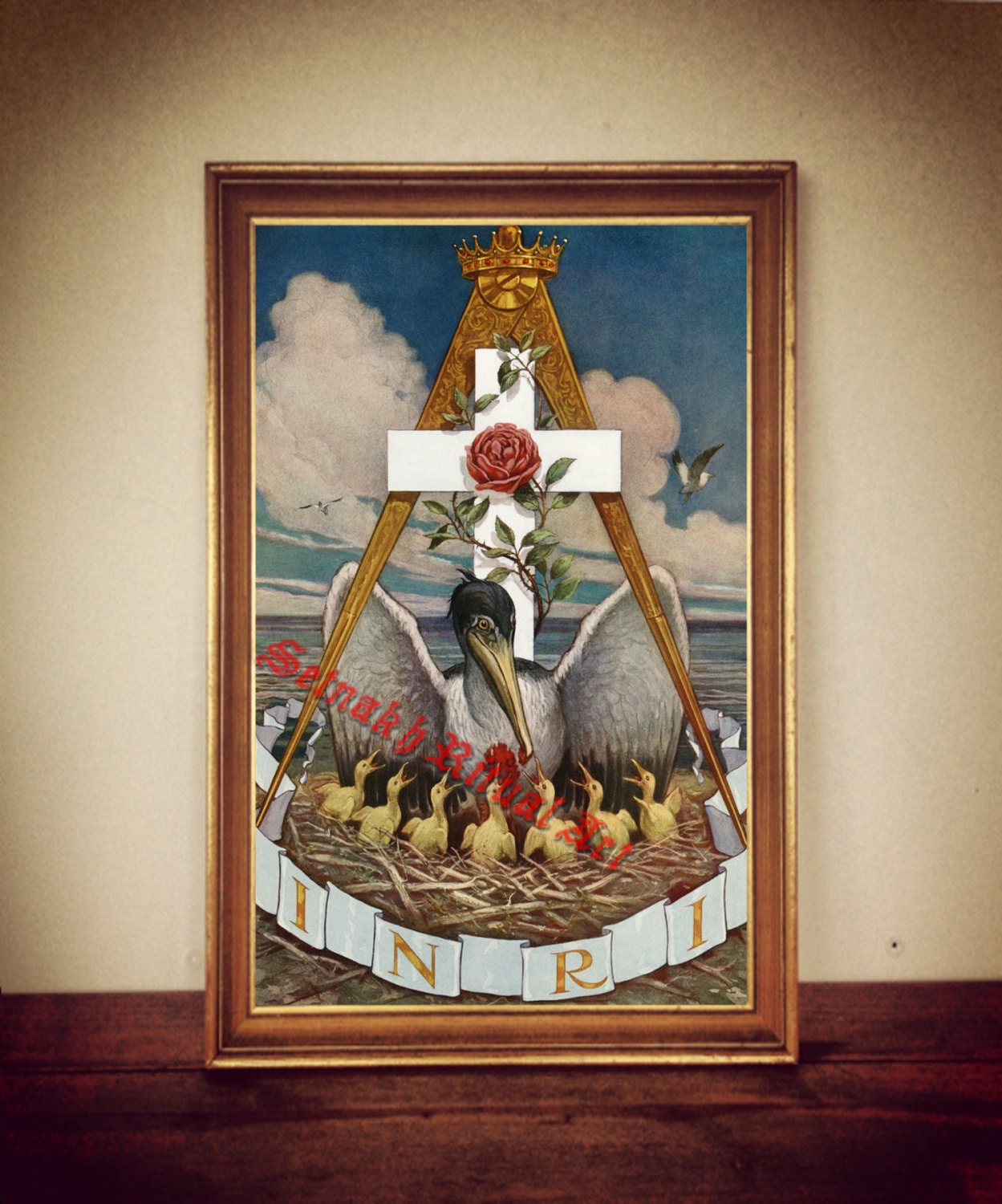 INRI Rosicrucian Print Pelican Poster Esoteric Illustration - Etsy