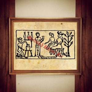 Ningishzidda, Enki, Adamu and Ninmah Print, Sumerian Gods Poster ...