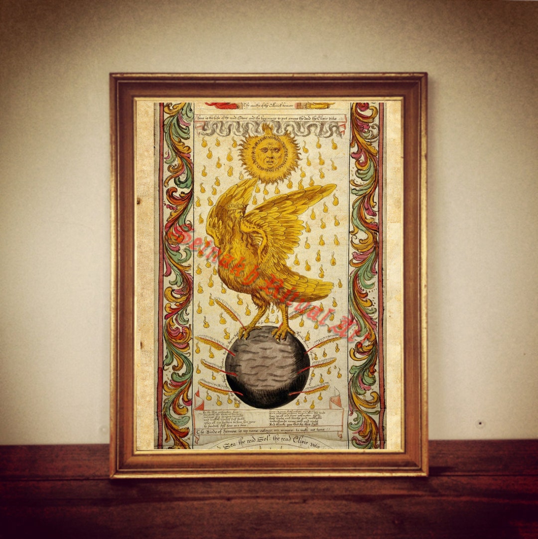 Occult, Sun and Moon Print, Alchemical Illustration, Hermetic, Medieval ...
