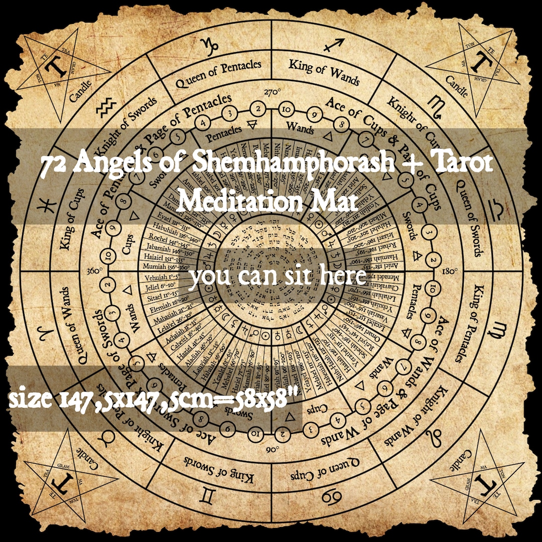 Meditation Mat With 72 Angels of Shemhamphorash and Tarot ...