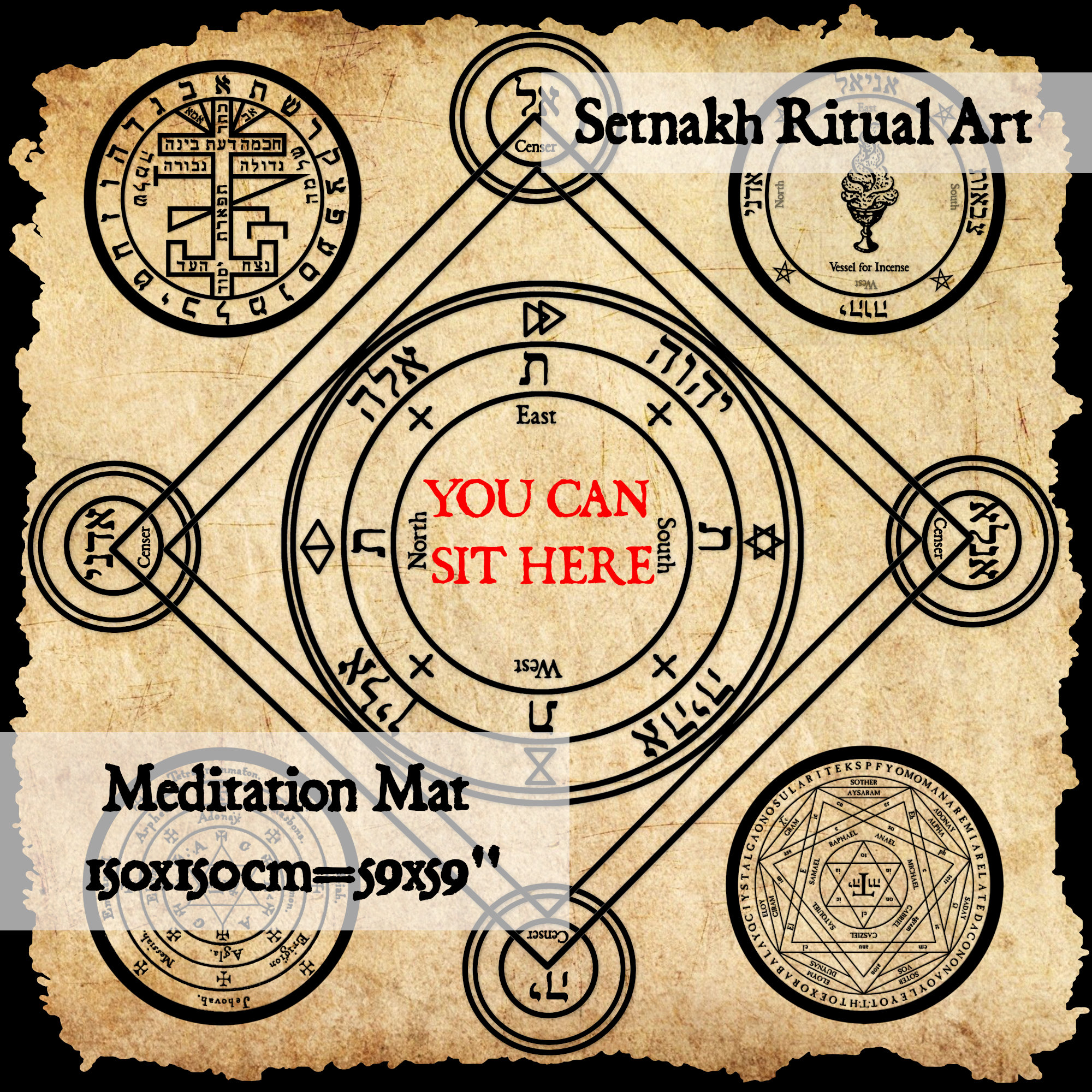 Meditation Mat for Solomon Magick Operations - Planetary Seals - 44 ...