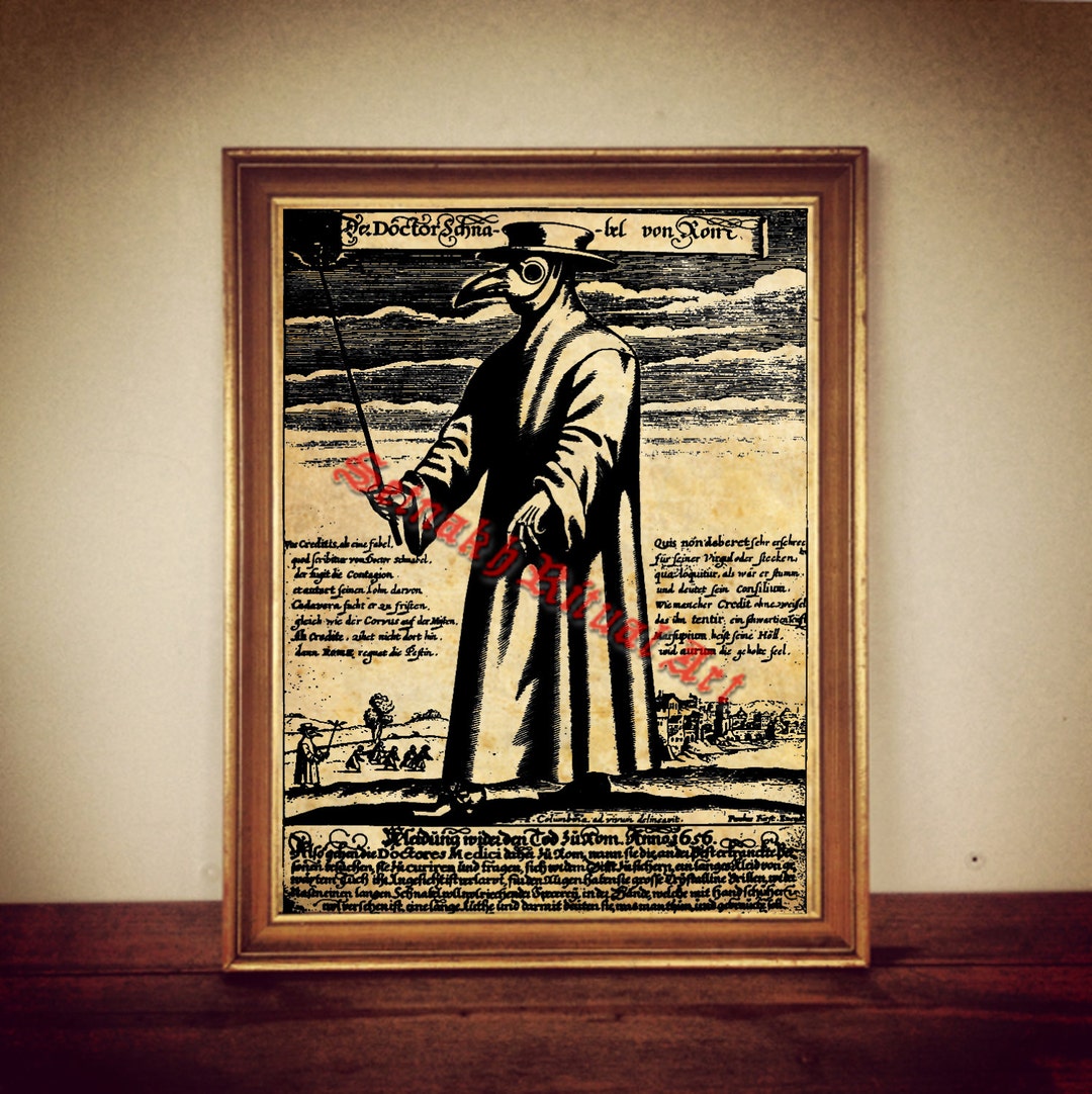 Plague Doctor Print, Vintage Medieval Illustration, Occult Home Decor ...