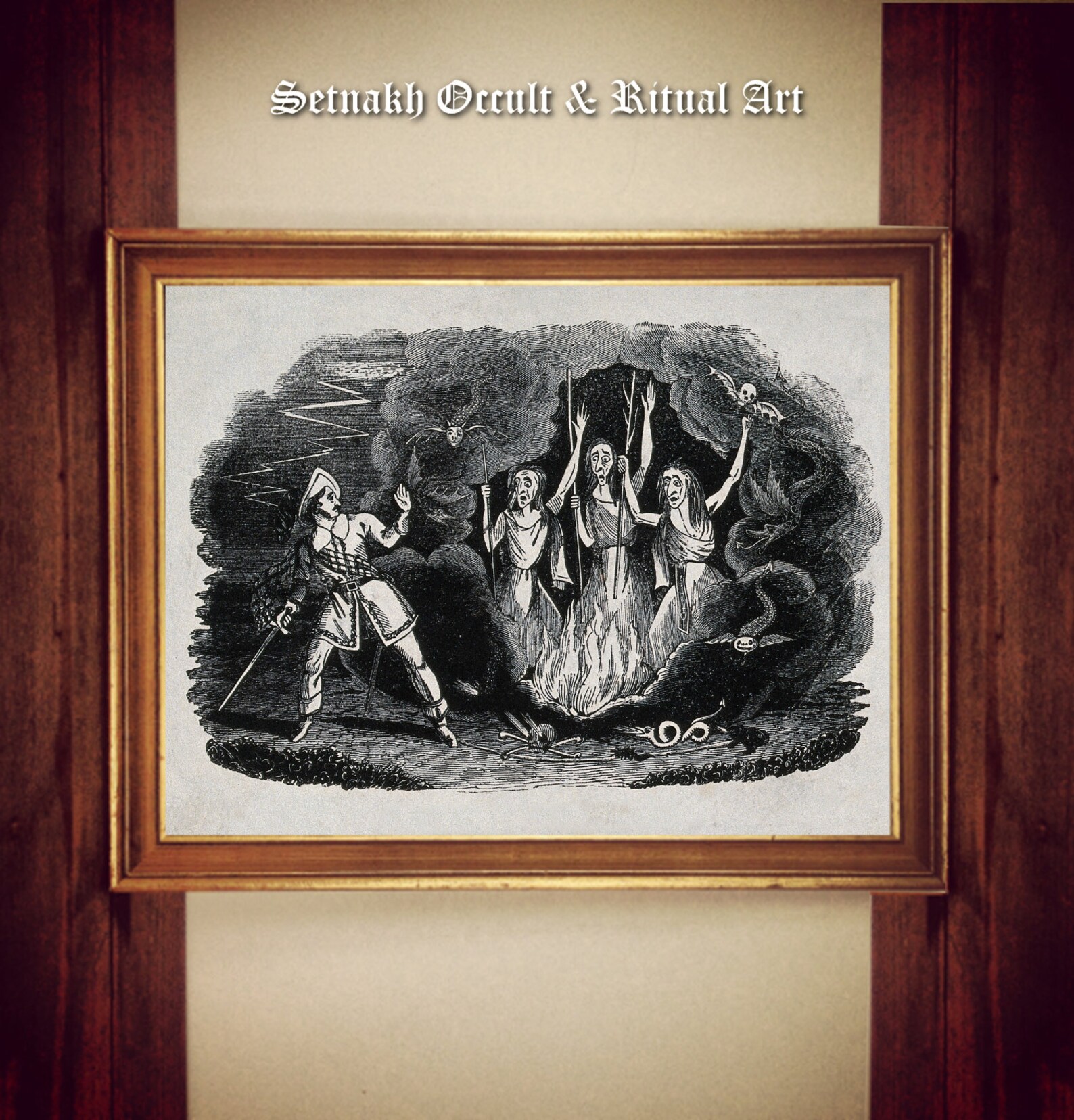 Macbeth Meets the Three Witches Scene From Shakespeare's | Etsy