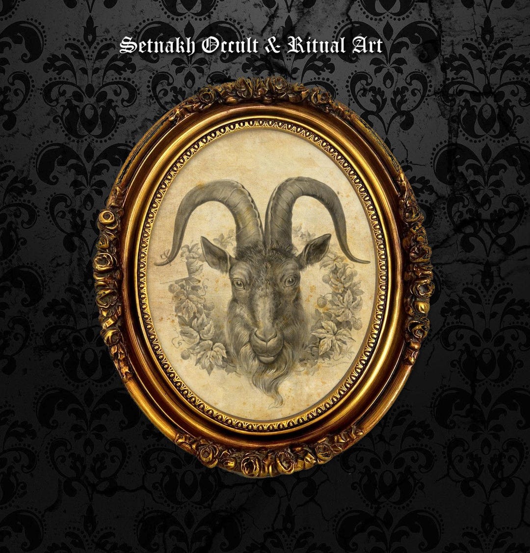 Black Goat Philip Print • Vintage Occult Art, Pagan Home Decor #W118 - Etsy