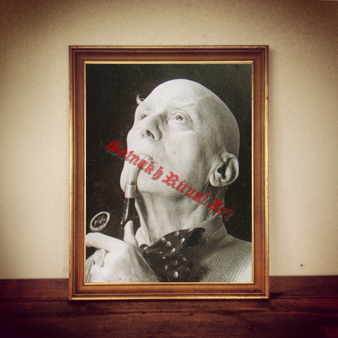 Aleister Crowley Portrait Print, Vintage Occult Art, Thelemic Home ...