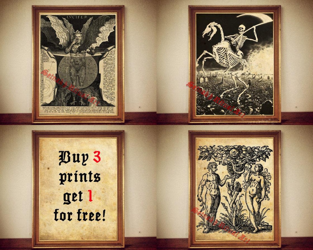 Vintage Occult Art Print, Esoteric Home Decor, Custom Handmade Paper or ...