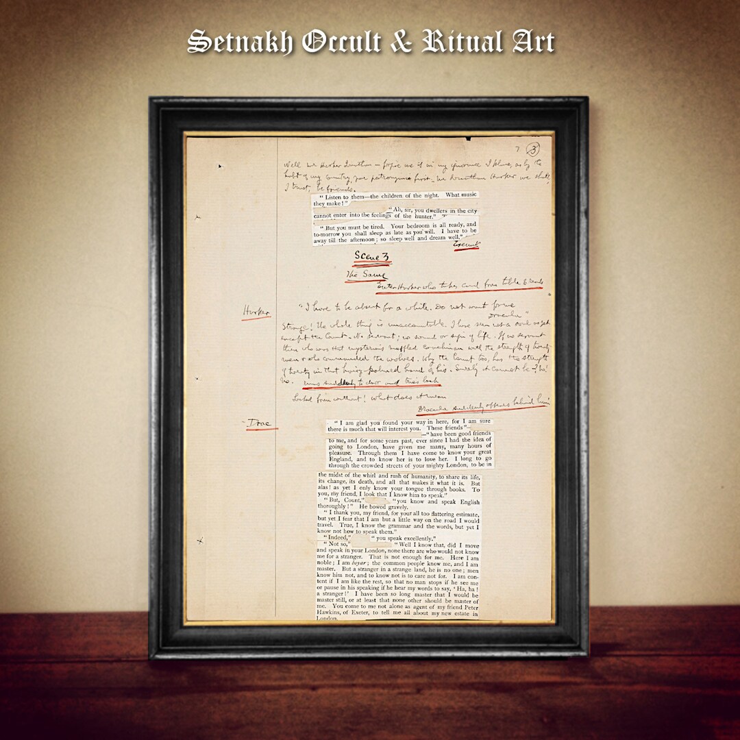 Manuscript of Bram Stoker's dracula Playscript, 1892, Dracula Poster ...