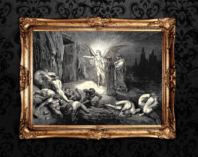 Saint Michael Archangel Slaying the Dragon Angel Poster | Etsy