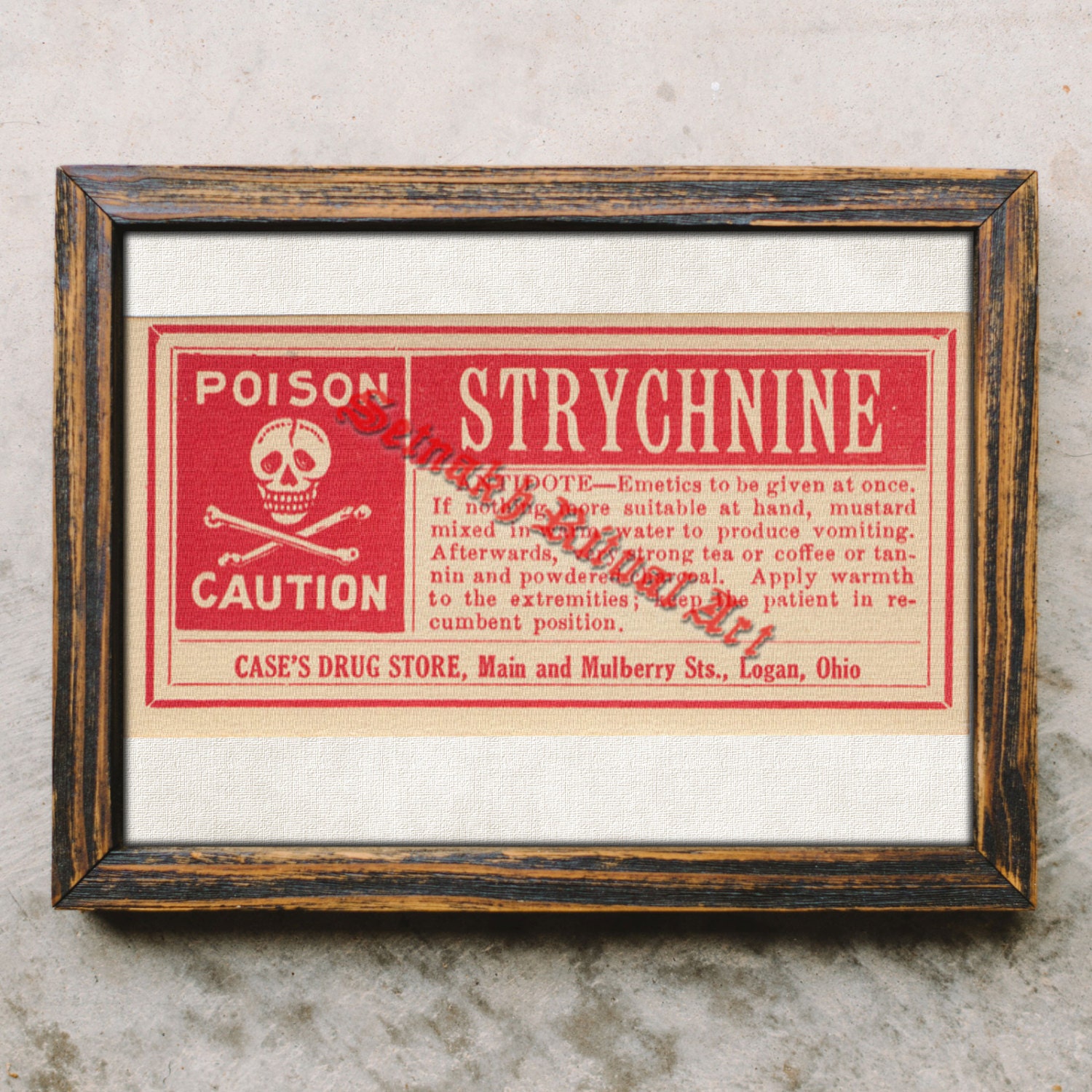 Strychnine Label Print Vintage Poison Poster Witchcraft - Etsy