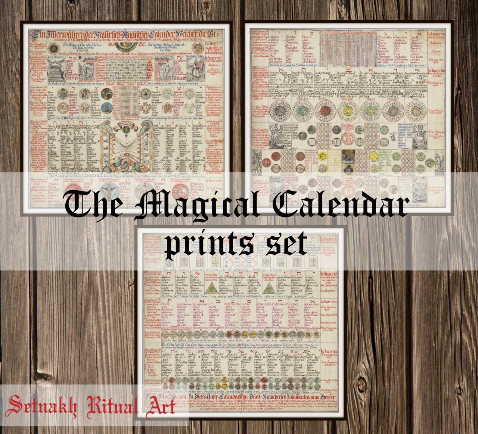 The Magical Calendar SCROLL or 3 Prints Set, Angel Print, Archangel ...