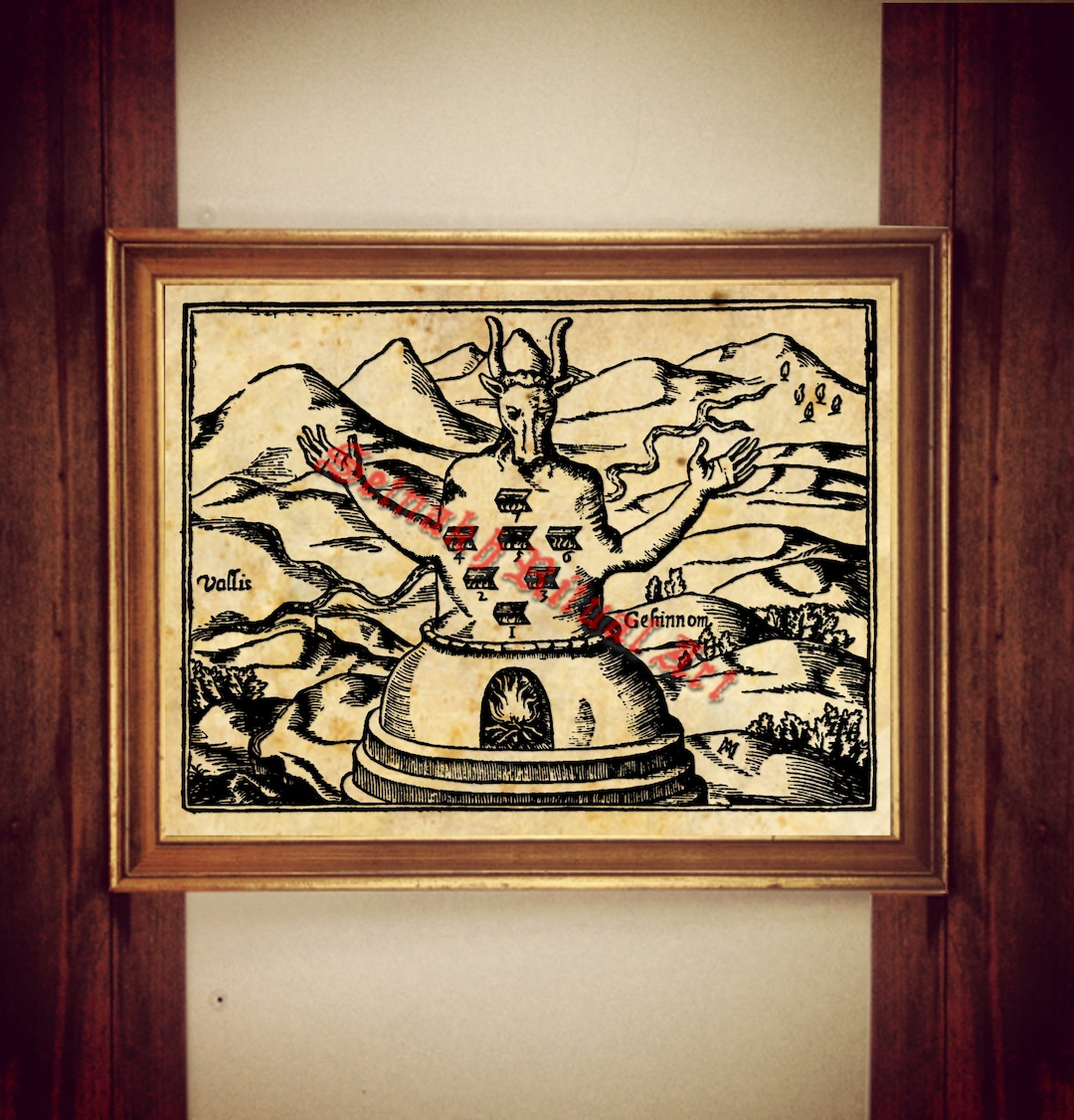 Moloch Print, Molech Art, Occult Antique Print, Medieval Satanic Poster ...