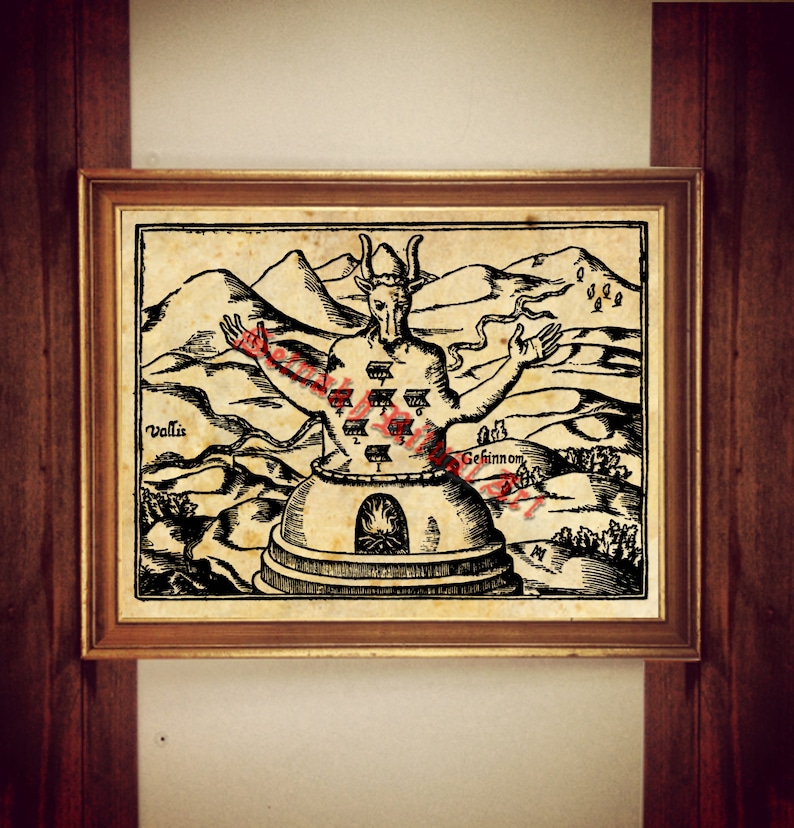 Moloch print Molech art occult antique print medieval | Etsy